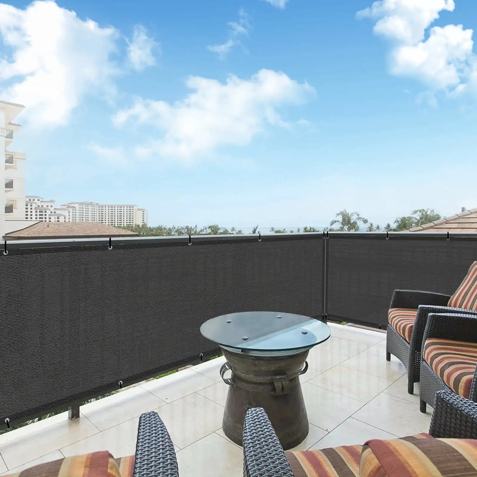 SUNLAX Balcony Deck Privacy Screen Heavy Duty Wind Screen for Outdoor