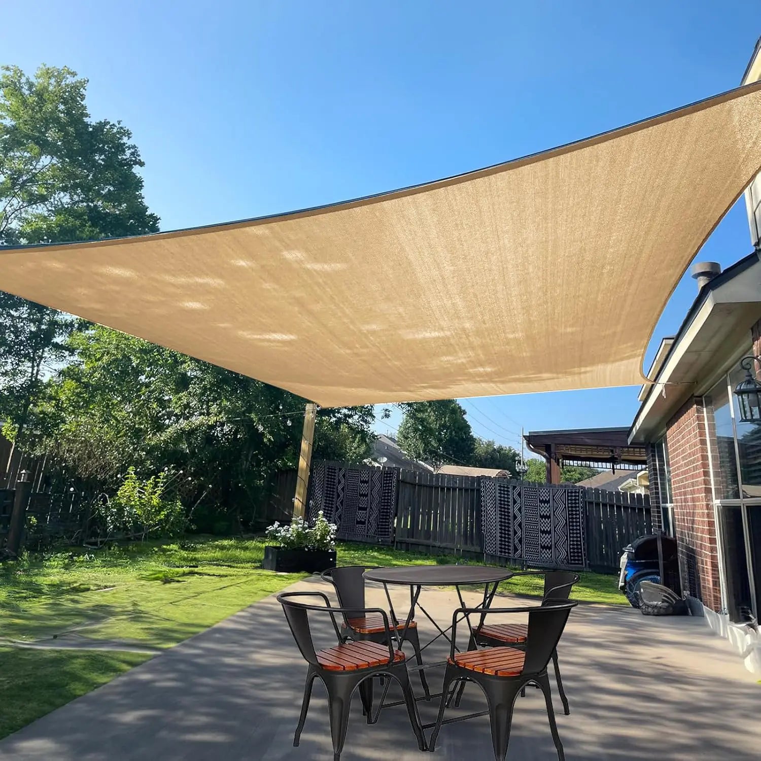 SUNLAX Breathable Rectangle Sun Shade Sail